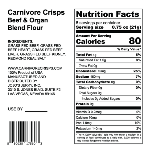 Carnivore Crisps Beef & Organ Blend Flour 6 oz