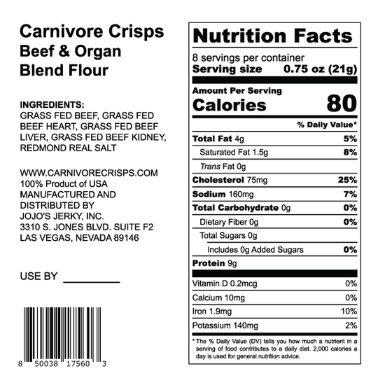 Carnivore Crisps Beef & Organ Blend Flour 6 oz